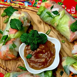 SPRING ROLLS WITH PEANUT DIPPING SAUCE - Dish off the Block
