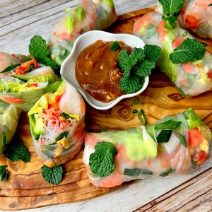 SPRING ROLLS WITH PEANUT DIPPING SAUCE - Dish off the Block