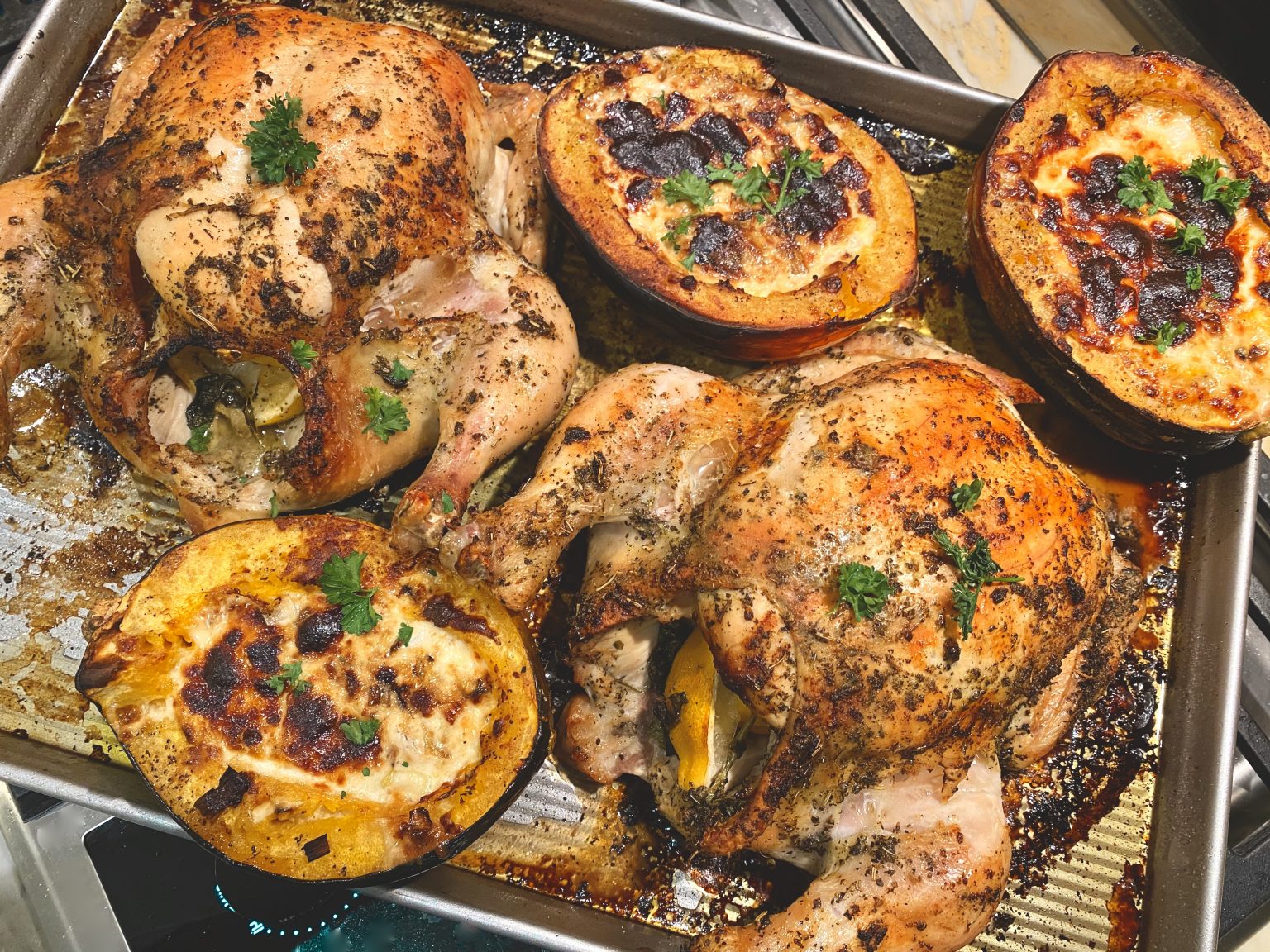 CIAO BELLA CHICKEN AND ACORN SQUASH SHEET PAN DINNER - Dish off the Block
