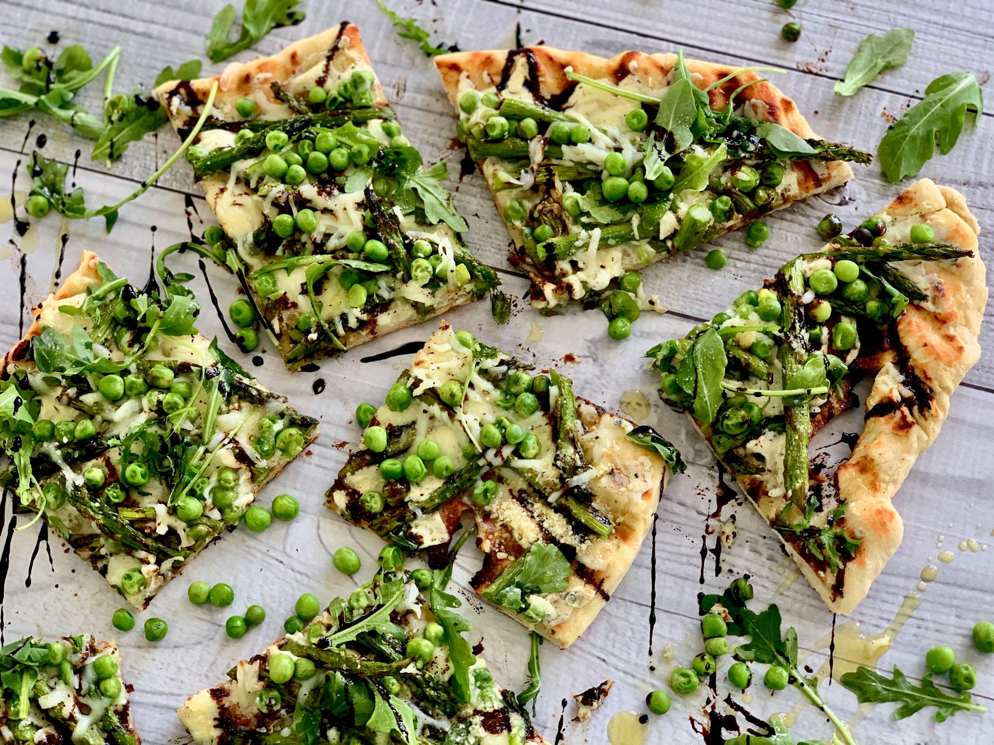 HERBY SPRING VEGGIE GRILLED PIZZA - Dish off the Block