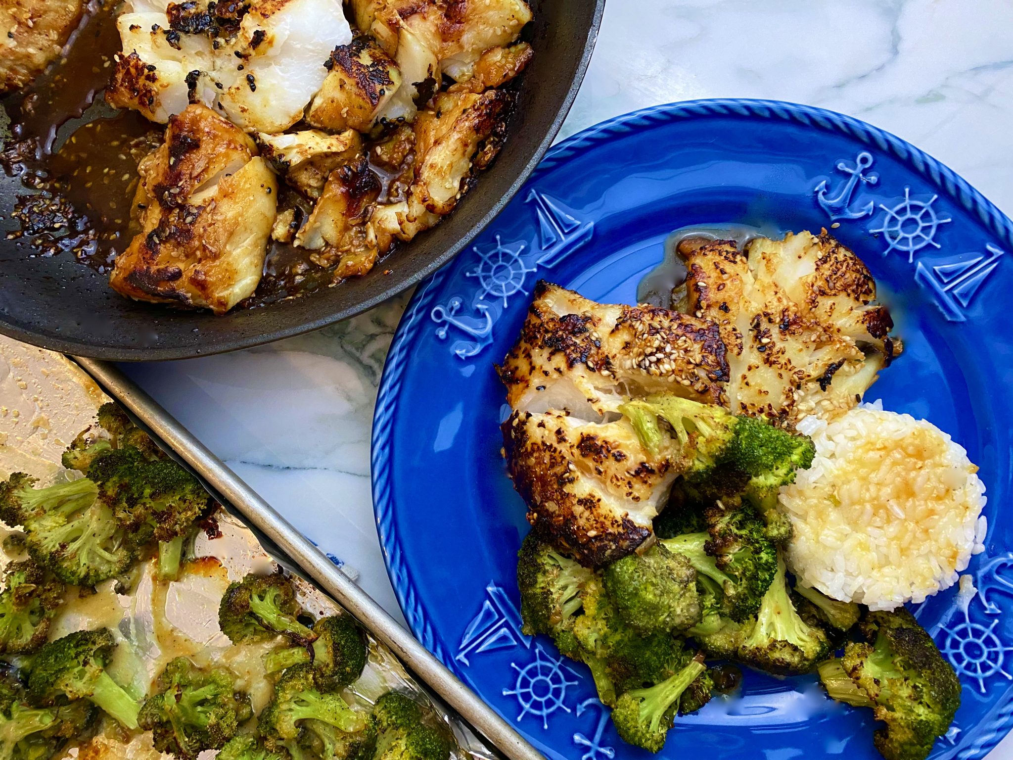 MISO SESAME COD AND ROASTED MISO BROCCOLI - Dish off the Block