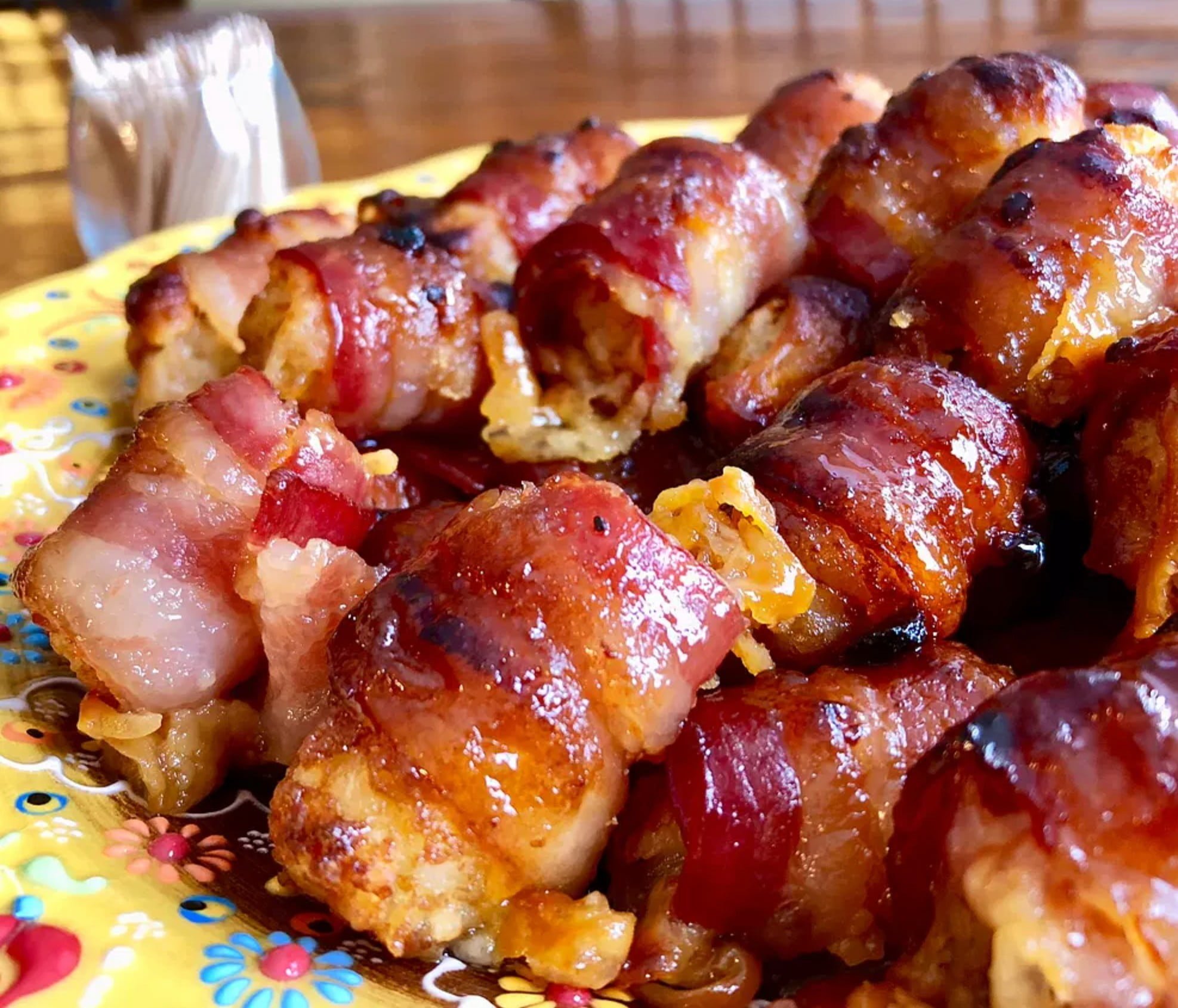 BACON WRAPPED TATER TOTS - Dish off the Block