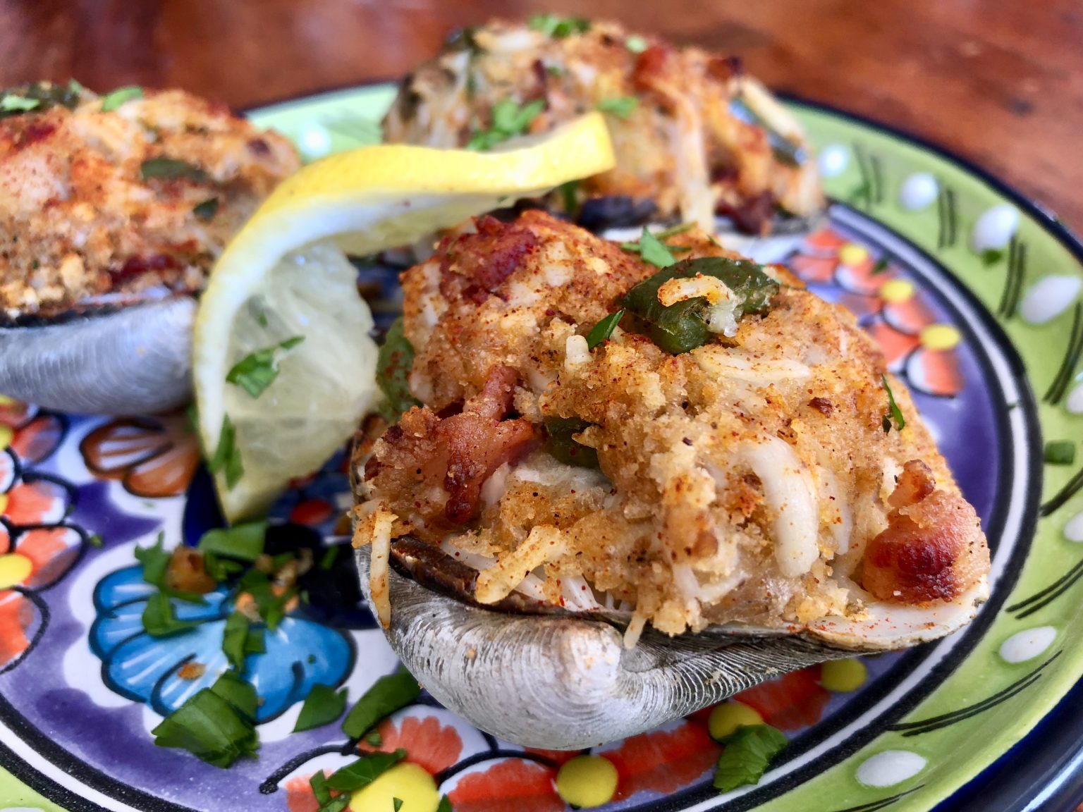 BACON, GREEN PEPPER, AND CLAM STUFFIES - Dish off the Block