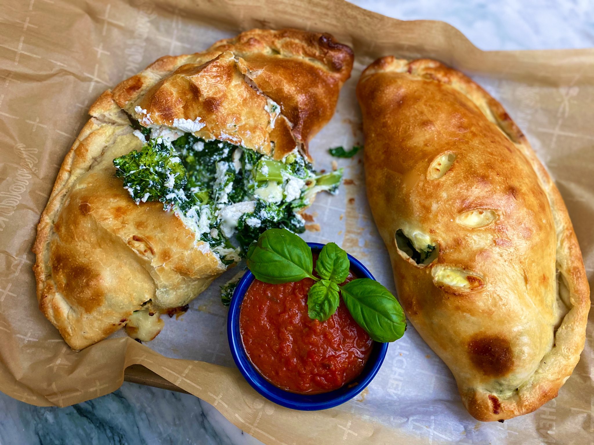 BROCCOLI AND SPINACH CALZONES - Dish off the Block