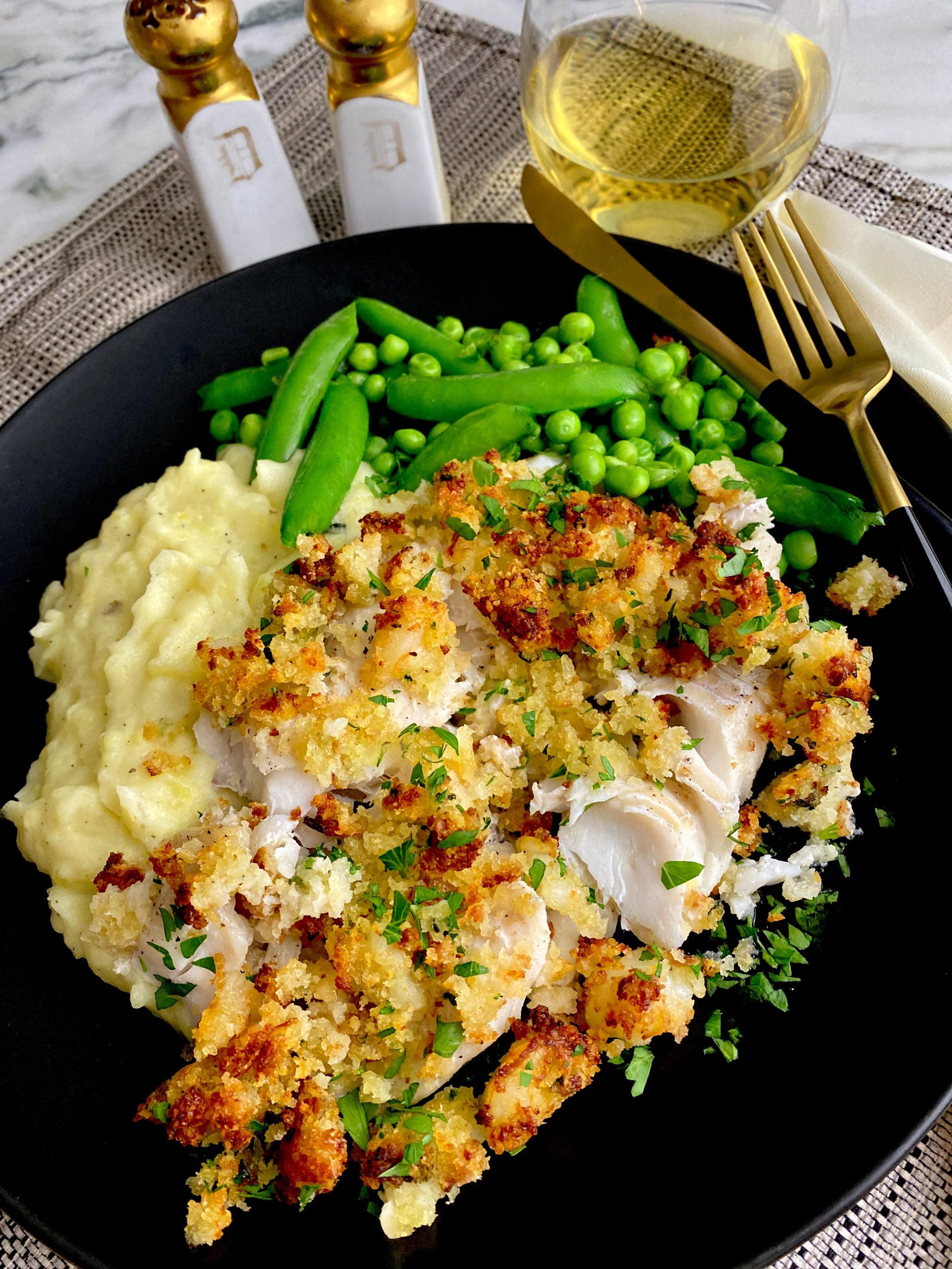 HADDOCK WITH PANKO SHRIMP CRUMBS - Dish off the Block