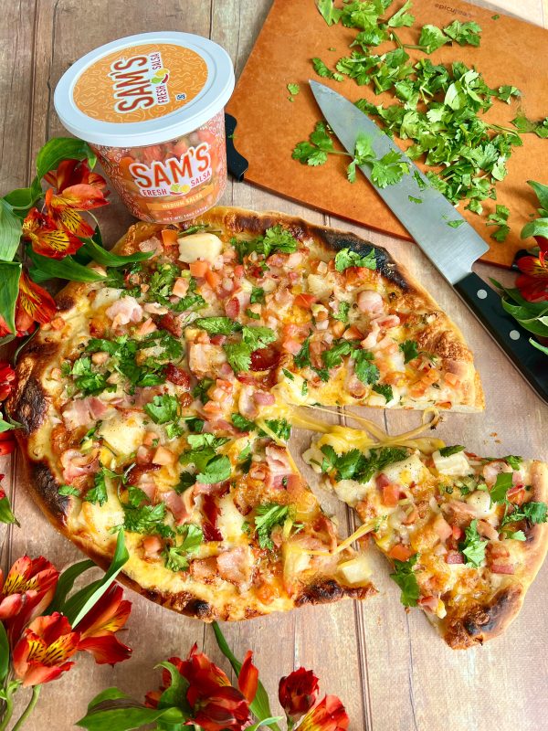 SCALLOPS AND BACON 'DANCE THE SALSA' PIZZA - Dish off the Block