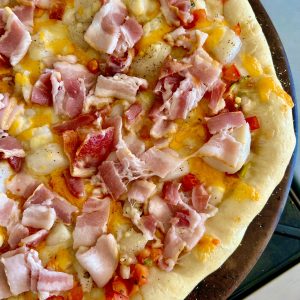SCALLOPS AND BACON 'DANCE THE SALSA' PIZZA - Dish off the Block