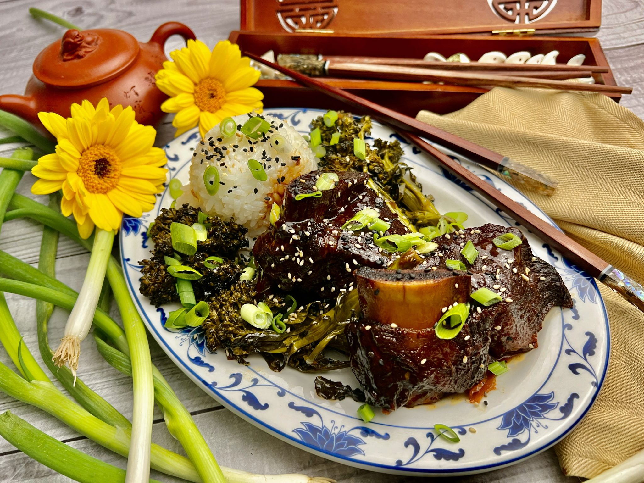 ASIAN BRAISED SHORT RIBS WITH BROCCOLINI - Dish off the Block
