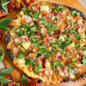 SCALLOPS AND BACON 'DANCE THE SALSA' PIZZA - Dish off the Block