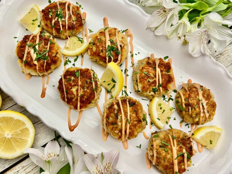 MINI CRAB CAKE BITES WITH REMOULADE DRIZZLE - Dish off the Block