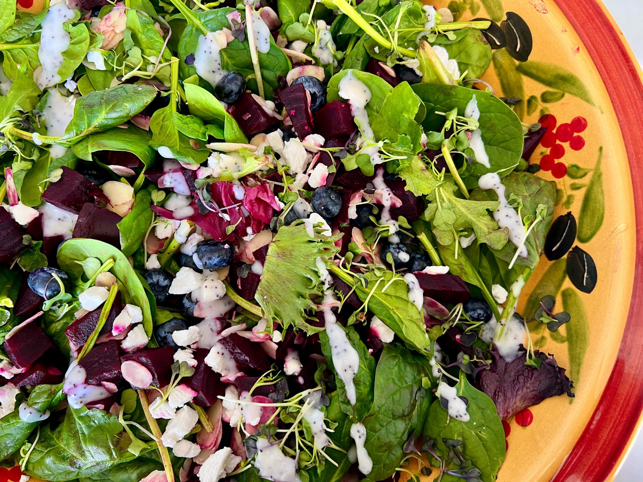 BEET AND BLUEBERRY SALAD WITH SLIVERED ALMONDS, GOAT CHEESE AND POPPY ...