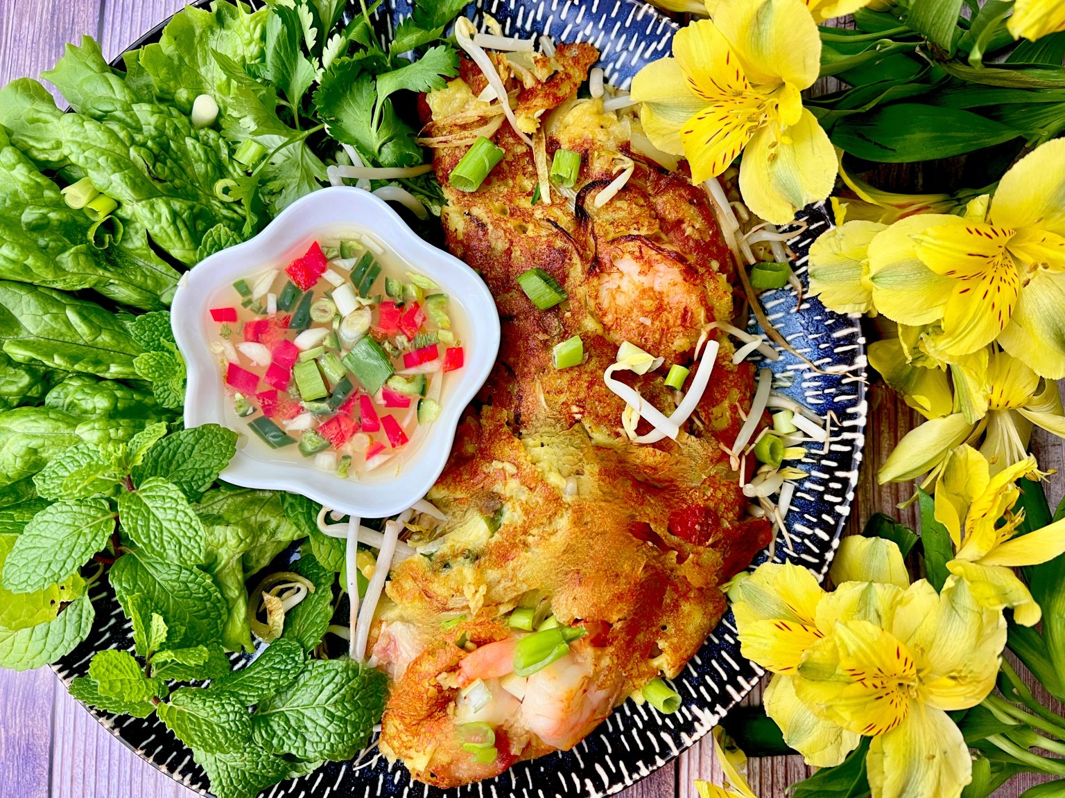 BÁNH XÈO (VIETNAMESE CREPES WITH SHRIMP AND PORK) - Dish off the Block